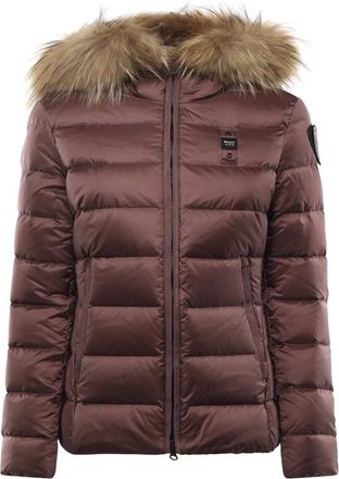 Blauer Femme, Vestes, Brun, Taille: 36 FR Shiny Nylon Puffer Jacket