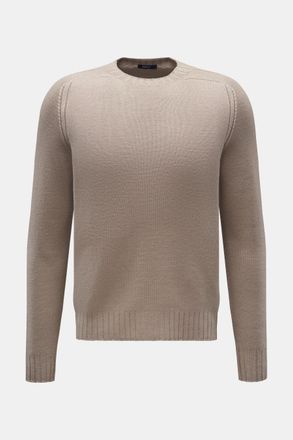 04651/ Herren - Rundhalspullover Foggy Crew beige