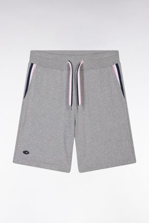 Eden Park Short Xv De France En Molleton Coton Gris Coupe D&eacute;contract&eacute;e