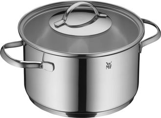 WMF Aparto Kochtopf gro&szlig; 20cm, mit Glasdeckel, Fleischtopf, Induktionsgeeignet, 3,3l, Cromargan Edelstahl, poliert, unbeschichtet