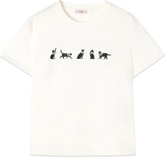 Oltre Femme, Tops, Blanc, Taille: 44 FR T-shirt avec imprim&eacute; et appliqu&eacute;s