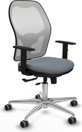 Piqueras y Crespo B&uuml;rostuhl, Grau und Wei&szlig;, mit 1D-Armlehnen, h&ouml;henverstellbare Lendenwirbelst&uuml;tze, ausgestattet mit Syncro/Traslack und Schaumstoff, Wei&szlig;/Grau