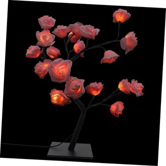 Hemoton Usb Nachtlicht Rosenbaum Tischlampe F&uuml;r Schlafzimmer Dekoration Warmes Licht Energieeffizient F&uuml;r Festlichkeiten Partys Design Zuhause