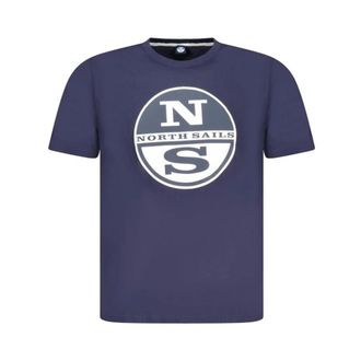 North Sails Homme, Tops, Bleu, Taille: 3XL T-shirt col rond en coton bleu