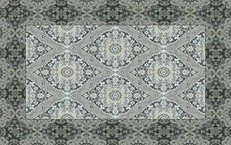 Vilber New Classic Damast Teppich, Vinyl, grau, 75 x 120 x 0.2 cm