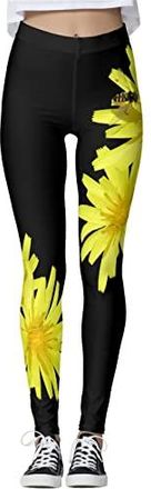 Generic Legging de sport 2026 pour femme - Imprim&eacute; tournesol - Taille haute, Noir, XXL
