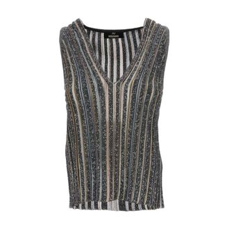 Missoni Geripptes Oberteil mit Pailletten und V-Ausschnitt - - Knitwear - Damen - Mehrfarbig - S