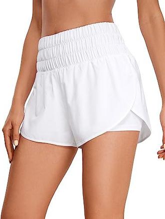 CRZ YOGA 2 - en - 1 Short de Course avec Poches pour Femme Blanc 40