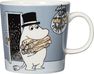 Arabia Moomin Henkelbecher Moominpapa Grau, aus Vitroporzellan, Fassungsvermögen: 300ml, Maße: 11 x 8,3 x 8,1 cm, 1066911