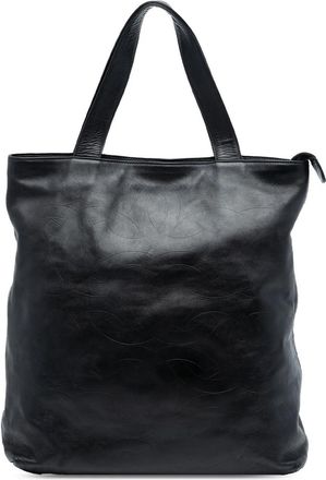 Chanel Shopper - CC Embossed Leather Tote - Gr. unisize - in Schwarz - f&uuml;r Damen