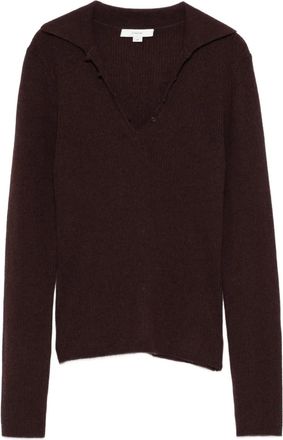 Vince polo en maille à design côtelé - Rouge