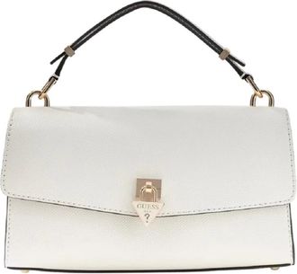 Guess Femme, Sacs, Blanc, Taille: ONE Size Patsie Top Handle Flap
