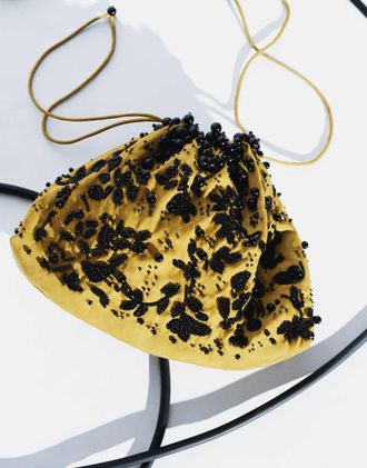 Asos pochette orn&eacute;e en moutarde-Jaune