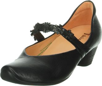 Think Damen AIDA chromfrei gegerbte nachhaltige Halbschuhe, SCHWARZ/Kombi 0000