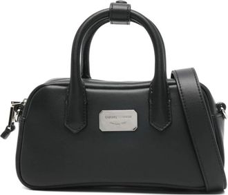 Emporio Armani Femme, Sacs, Noir, Taille: ONE Size Petit sac bowling en cuir