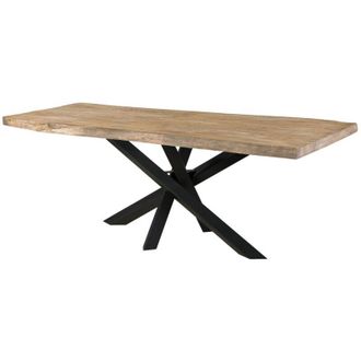 Massivmoebel24 Baumtisch Mango 220x100x79 beige lackiert / Mikado-Beine anthrazit matt freeform 5