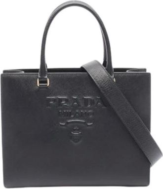 Prada Sac &agrave; main triangle Saffiano Pre-owned - Femme - Pre-owned - Noir - Taille: ONE Size