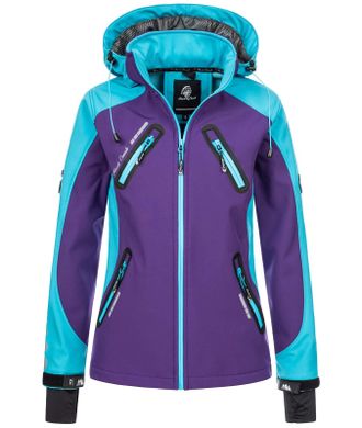 Rock Creek Damen Softshell Jacke Windbreaker Regenjacke &Uuml;bergangsjacke Softshelljacke Damenjacke Regenmantel Outdoorjacke Kapuze D-441 Violett XXL