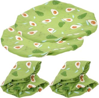 NUOBESTY 4 St&uuml;ck Elastische Baumwoll Sch&uuml;sselabdeckungen Gr&uuml;n Wiederverwendbare Waschbare Stoffdeckel f&uuml;r Lebensmittel Brot G&auml;rung und Aufbewahrung von Essensr