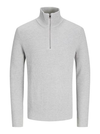 Jack & Jones Male Strickjacke mit Viertelreißverschluss Einfarbig Strickjacke mit Viertelreißverschluss