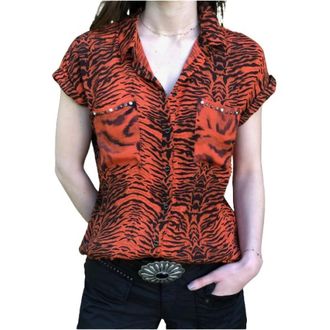 Mason's Kurz&auml;rmeliges Hemd mit Tigerprint - - Blouses & Shirts - Damen - Mehrfarbig - S