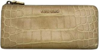 Miu Miu Portefeuille Vintage Pre-owned - Femme - Pre-owned - Beige - Taille: ONE Size