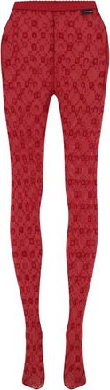 Marine Serre Femme, Sous-v&ecirc;tements, Rouge, Taille: 38 FR Moonogram Mesh Flock Tights
