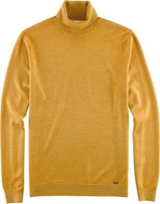 Olymp Herren Rollkragenpullover Level Five Strick,Body fit,Ocker 56,L