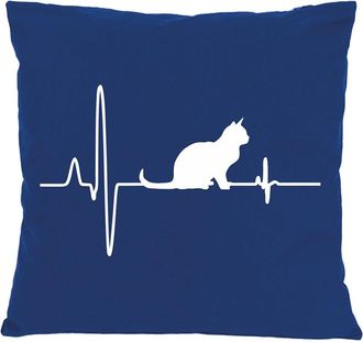 Spass Kostet Kissenbezug Kissenh&uuml;lle Dekokissen H&uuml;lle Katzen Motiv Herzschlag 40 x 40 cm