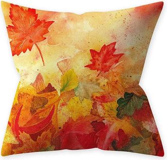 Generic 4pcs Set Herbst Ahorn Blatt Muster Kissenbezug Pflanze Druck Polyester Kissenbezug Home Decoration Werfen-7-60X60CM