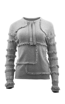 Passioni Strickpullover mit Fransendetails