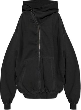 Rick Owens Asymmetrischer Rei&szlig;verschluss-Sweatshirt - - Sweatshirts & Hoodies - Damen - Schwarzk - ONE SIZE