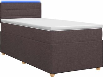 vidaXL Letto Box Spring Con Materasso Marrone Scuro 100 X 200 Cm Vidaxl