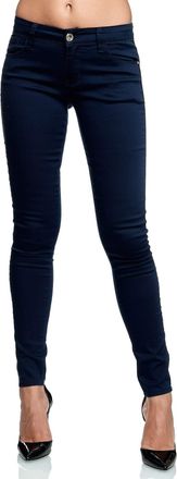 Elara Damen Stretch Hose Gummizug Jeans Push Up Chunkyrayan Y 5106-1 Dunkelblau-44 (2XL)