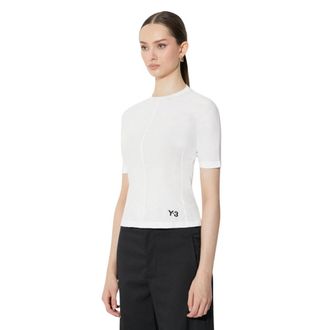 Yohji Yamamoto Figurbetontes T-Shirt mit kurzen &Auml;rmeln - - Tops - Damen - Wei&szlig; - XS