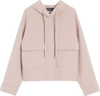 Max Mara Femme, Sweatshirts et sweats &agrave; capuche, Rose, Taille: 38 FR Veste Courte Sportive en Laine Cousue Main
