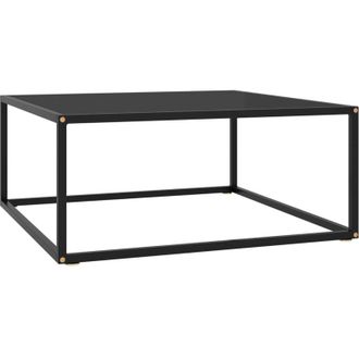 vidaXL Table basse Noir avec verre noir 80x80x35 cm Vidaxl