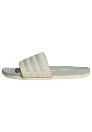 adidas Adilette Comfort Slides Damen Rutsche, Wonder White Linen Green Met Linen Green Met, 40.5 EU