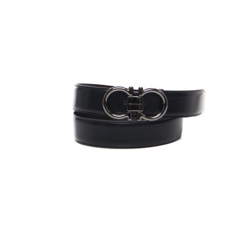 Ferragamo Kalbslederg&uuml;rtel mit ikonischer Gancini-Schnalle - - Accessories - Herren - Schwarzk - 95 CM
