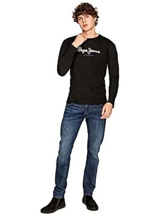 Pepe Jeans London Eggo T-Shirt &agrave; Manches Longues Slim Fit pour Homme, Bleu, M