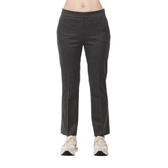 Via Masini 80 Jersey-Jacquard-Hose mit Trompetenbein und seitlichem Rei&szlig;verschluss - - Trousers - Damen - Mehrfarbig - 3XL