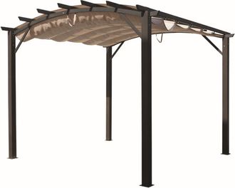 Foresta Foresta - Habrita Pergola arche structure mixte aluminium/acier gris anthracite 11,22 m2 toiture &eacute;cru 140 gr/m2 - PER3433GE