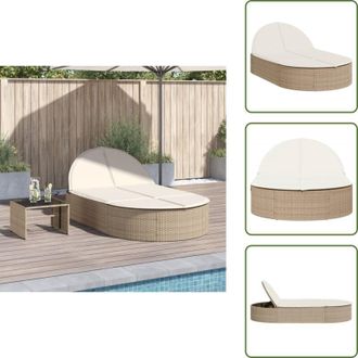 vidaXL Vidaxl - Doppel-Sonnenliege mit Auflagen Beige Poly Rattan - Doppel-Sonnenliege - Doppel-Sonnenliegen - Sonnenliege - Sonnenbett