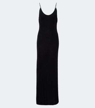 Saint Laurent Veste en laine m&eacute;lang&eacute;e et peau lain&eacute;e