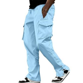 Generic Pantalon cargo chino pour homme avec poches, pantalon cargo, pantalon de jogging stretch pour homme, avec &eacute;lastique &agrave; la taille, pantalon de travail, 