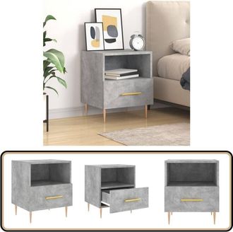 vidaXL Nachttisch Betongrau 40x35x47,5 cm Holzwerkstoff - Nachttisch - Beistelltisch - Wohnzimmermöbel - Holzwerkstoff Möbel - Grau
