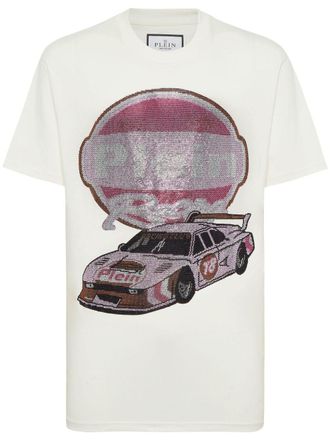 Philipp Plein t-shirt Strass Cars Racing - Blanc