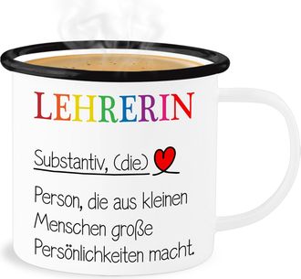 Shirtracer Emaille Becher Blechbecher - Tassen - Dankesch&ouml;n Geschenk Lehrerin Definition | Abschiedsgeschenk Lehrerinnen Abschied Geschenke Lehrerinnen - 300 ml 
