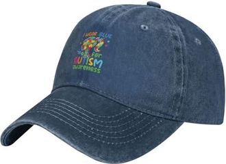 Generic Je Porte du Bleu pour La Sensibilisation &Agrave; lAutisme Unisexe Chapeau Athl&eacute;tique Casquette Trucker Styl&eacute;e Hip-Hop Cap pour Toutes Les Saisons Golf Tenni