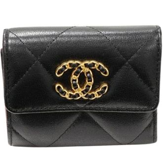 Chanel Portefeuille en cuir Pre-owned - Femme - Pre-owned - Noir - Taille: ONE Size
